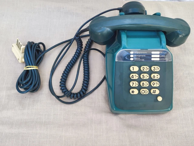 ANCIEN TÉLÉPHONE SOCOTEL S63 bleu canard a touches des années 1980 EUR ...