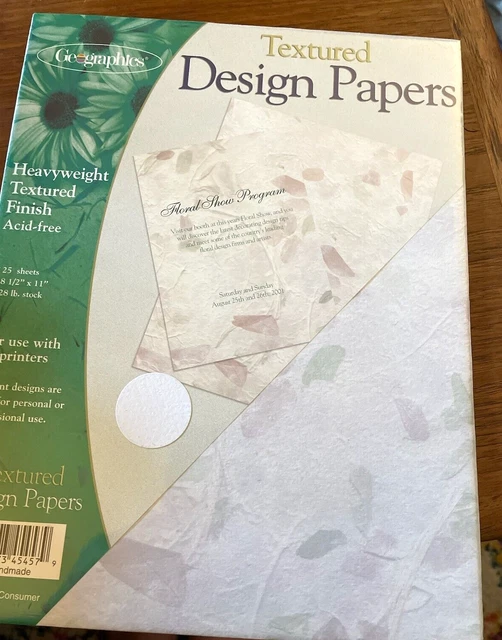 NEW 25 SHEET Textured Design Stationary Paper 8.5x11 Heavyweight ...