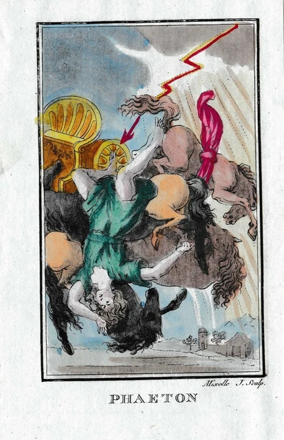 GRAVURE XVIIIE PHAÉTON Phaethon Φαέθων Fetonte Phaëton Char Solaire ...
