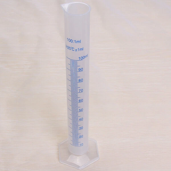 PLASTIC GRADUATED CYLINDER Tube Tool Measuring Cylinder Laboratory Lab ...