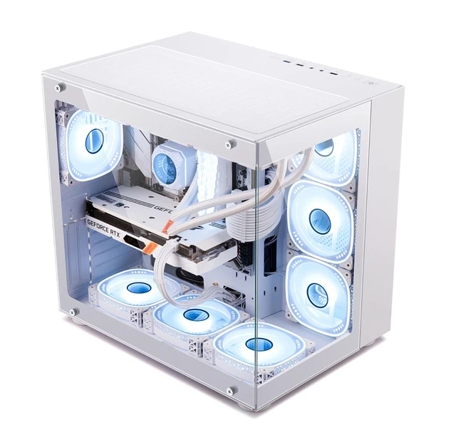 PC GAMING CASE, ATX Mid Tower, Dual Chamber - 4 ARGB PWM Fans, IONZ KZ ...