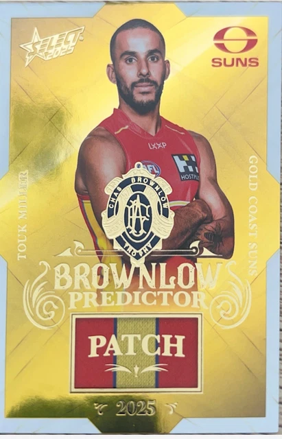 AFL FOOTY STARS 2025 Brownlow Predictor Patch Card – Touk Miller – Gold ...
