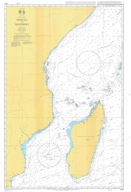 4701 INDIAN OCEAN Maputo To Muqdisho Chart Map Maritime Nautical Paper ...