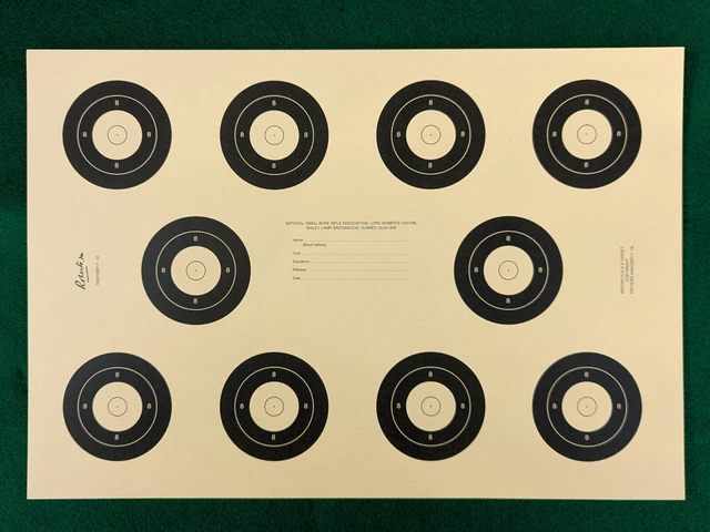 NSRA 50M BENCHREST Rifle Targets x 25 (50M10BR17-18) £9.82 - PicClick UK