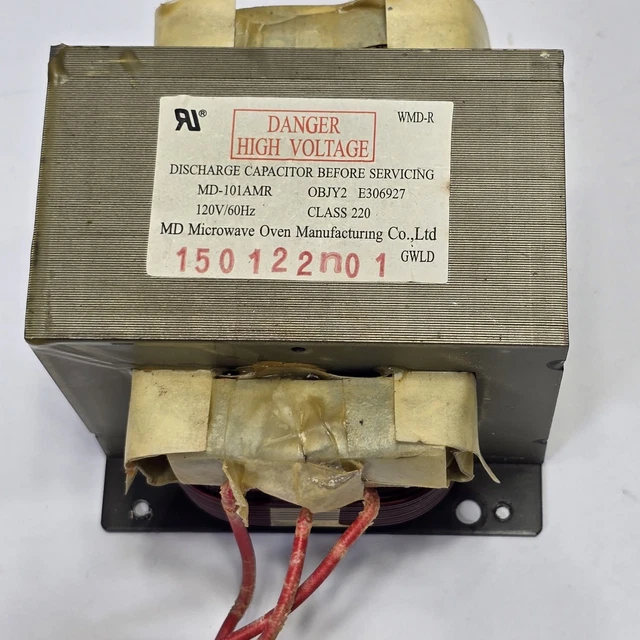 GE MICROWAVE HIGH Voltage Transformer MD-101AMR JVM3160DF2WW ...
