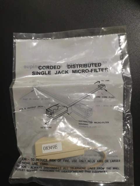CORNING CORDED DISTRIBUTED Micro-Filter Single Line Phone Jack CPS-S100 ...