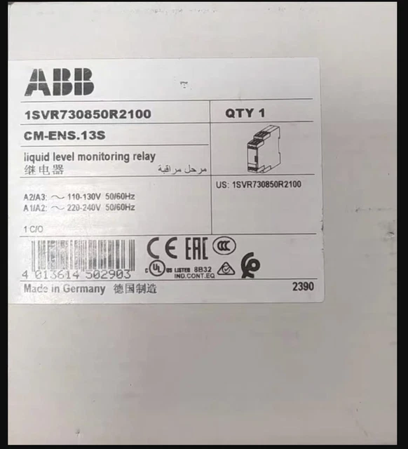 RELÉ DE MONITOREO de medición electrónica ABB CM-ENS.13S 110-130/220-240 VAC EUR 194,38 ...