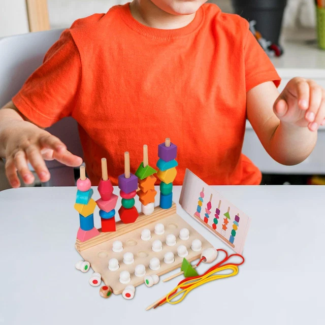 WOODEN BEADS SEQUENCING Toy Set Learning Activities Montessori ...