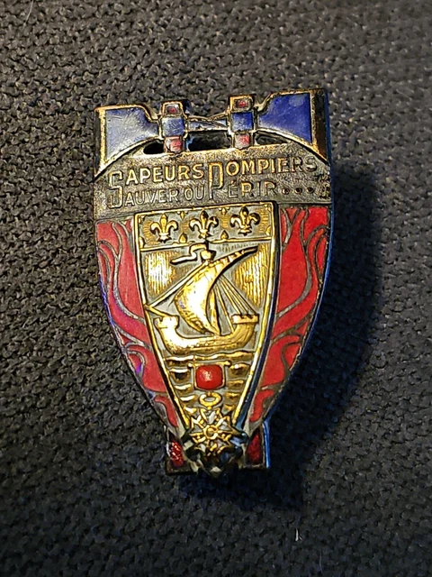 INSIGNE BSPP ÉMAIL variante Drago BATAILLON SAPEURS POMPIERS PARIS 1960 ORIGINAL EUR 5,00 ...