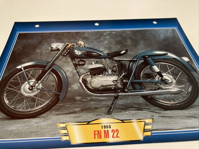FN 175 M22 1953 fiche carte moto passion collection Atlas EUR 8,25 - PicClick IT