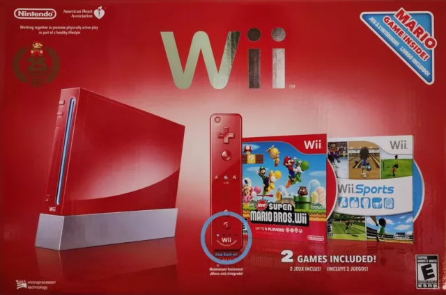 NINTENDO WII LIMITED Red Console 25th Anniversary Super Mario +💥Brand ...