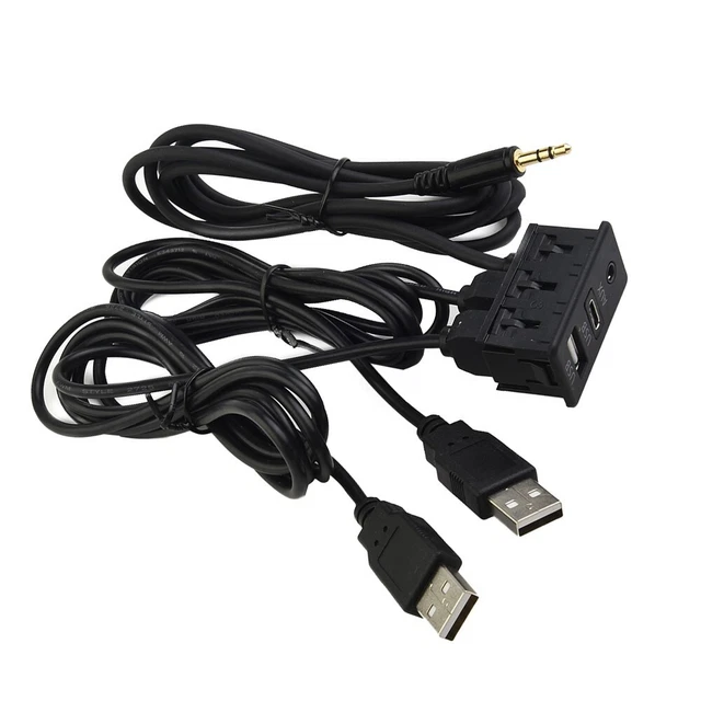 TABLEAU DE BORD Voiture Encastré USB Type C Aux Prise Extension Câble ...