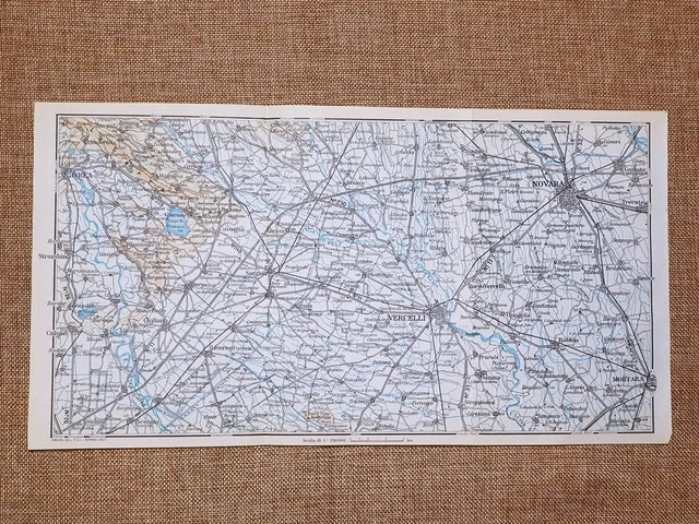 1961 MAP OR map Novara, Vercelli, Mortara, etc Piedmont £13.77 ...