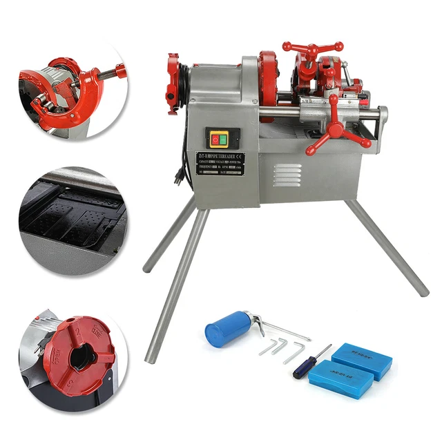 ELECTRIC PIPE THREADER Machine 750W 1/2"-2" NPT Pipe Threading Machine ...