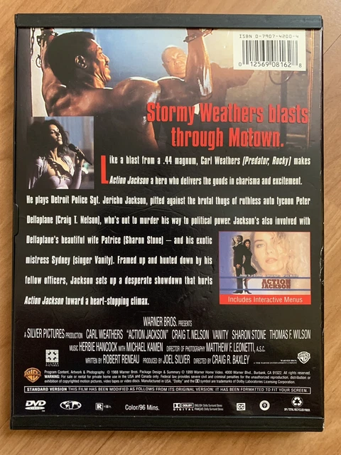 ACTION JACKSON 1988 DVD Carl Weathers, Sharon Stone, Vanity, Joel ...
