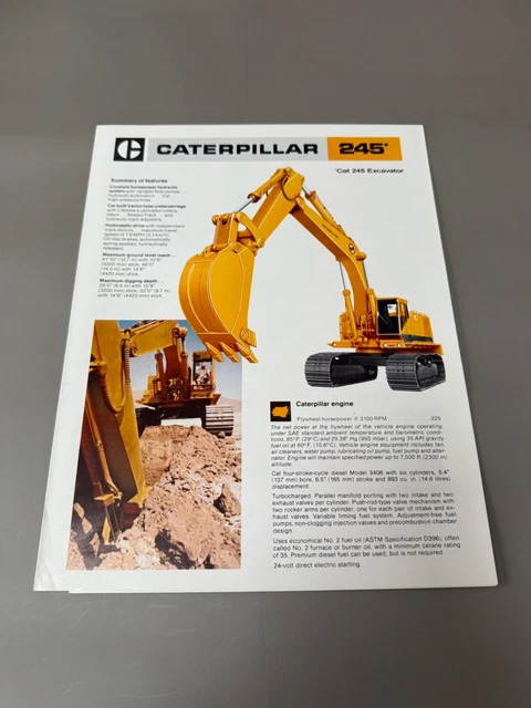 CATERPILLAR 245 EXCAVATOR Brochure £4.35 - PicClick UK