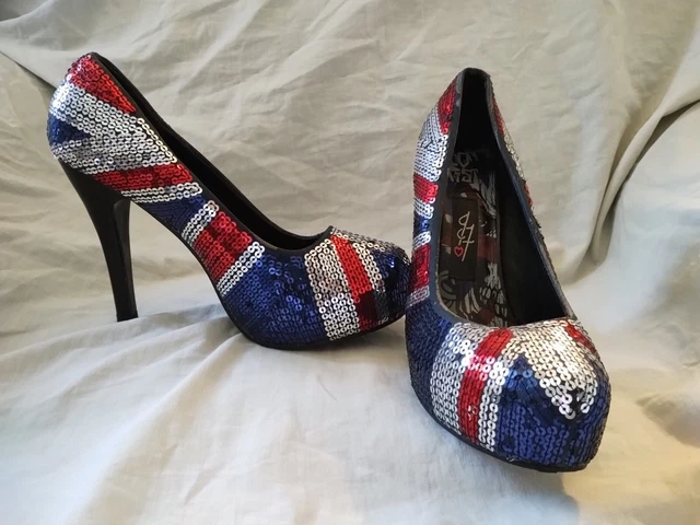 IRON FIST UNION Jack sequin platform shoes size UK 5 US 7 No Box £20.00 ...