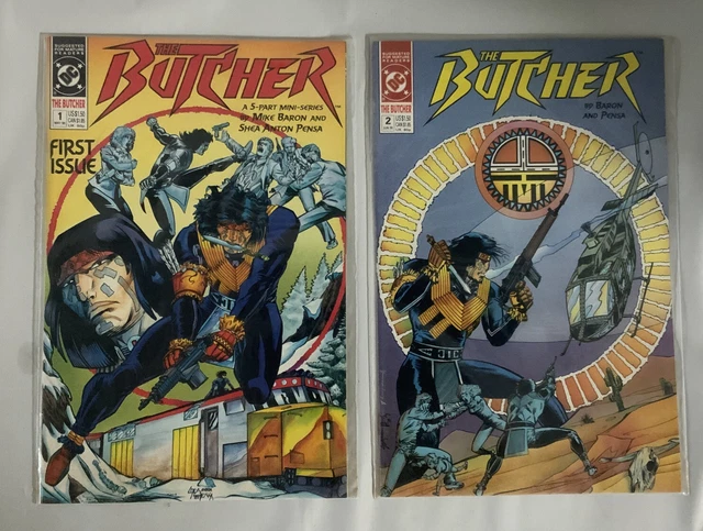 DC COMICS “THE Butcher” Issues #1 May 1990 and #2 June 1990, Sealed £13 ...
