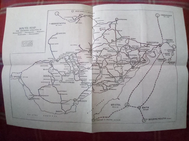 OLD BUS ROUTE Map. Monmouthshire. Newport. Pontypridd. Cardiff ...
