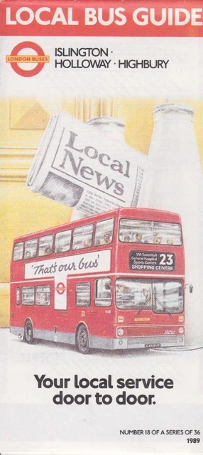 LONDON TRANSPORT BUS Map Islington 1989 £3.00 - PicClick UK