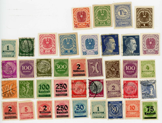 STAMPS GERMANY GERMAN Austria Hyper Inflation Post Ww1 Pre Ww2 Hitler ...