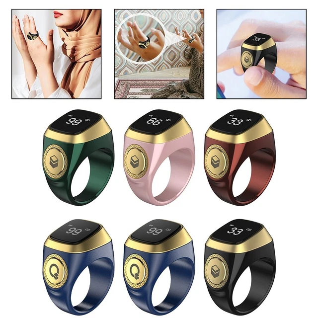 DIGITAL PRAYER COUNTER Ring for Muslims with Vibration Reminder Feature ...