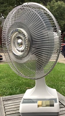 VINTAGE WINDMERE 3 Speed Oscillating Fan Desk Tabletop Tested Works ...