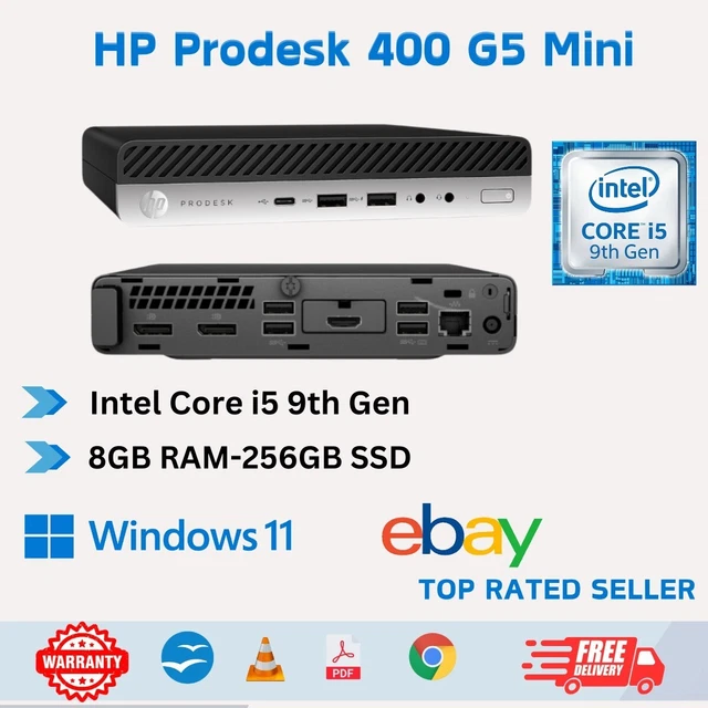 CHEAP HP PC Prodesk 400 G5 Mini PC i5 9th 8GB 256GB SSD Windows 11 WIFI ...