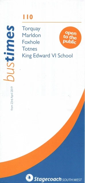 STAGECOACH BUS TIMETABLE - 110 - TORQUAY-KING EDWARD Vl SCHOOL - APRIL ...