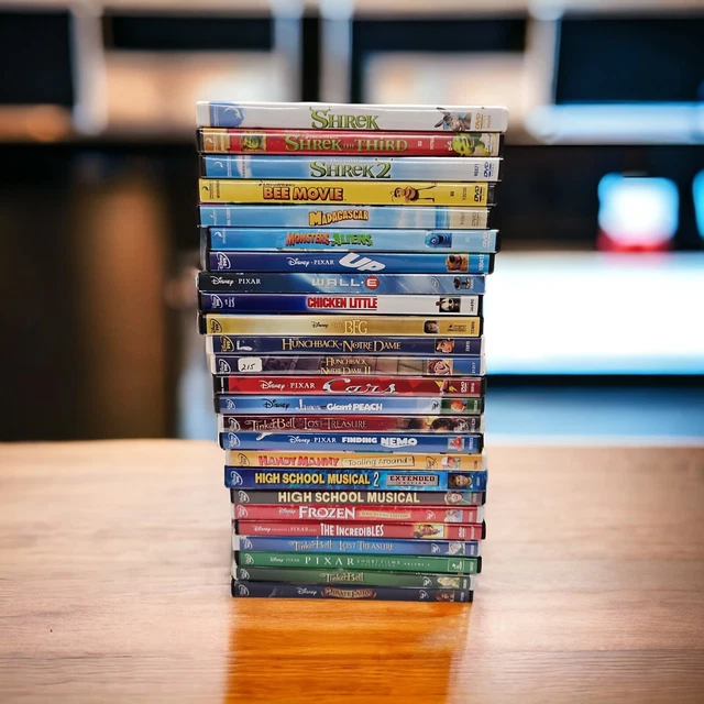 (25) WALT DISNEY Pixar DreamWorks DVD Movie Lot, Animated Cartoon ...