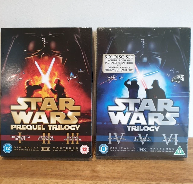 NEW STAR WARS Trilogy Ep 4,5,6 + Prequels Ep 1,2,3 DVDS, Original 70s ...