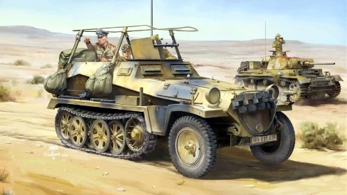 WW2 WWII GERMAN DAK AFRIKA KORPS HALFTRACK PANZER TANK Military War ...