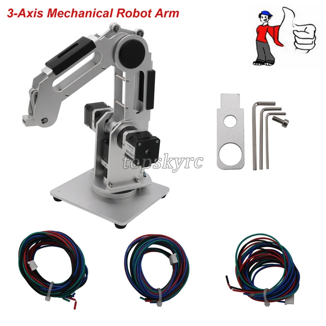 3-AXIS MECHANICAL ROBOT Arm 3-DOF Robotic Arm + 3pcs 42 Gear Motors ...