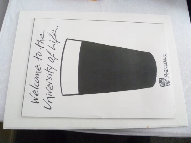 VINTAGE GUINNESS MEMORABILIA 1990s Poster - University of Life - Pure ...