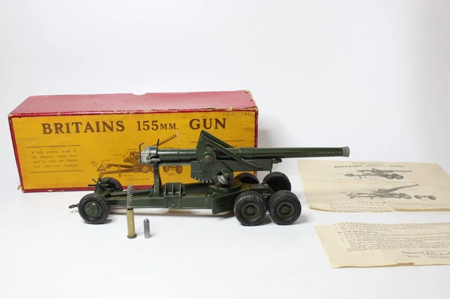 BRITAINS NO.2064 155MM American Field Artillery Gun including shells ...