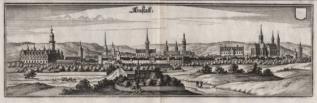 ARNSTADT THÜRINGEN ILM-KREIS Ansicht view Kupferstich engraving Merian 1650 EUR 58,99 - PicClick DE