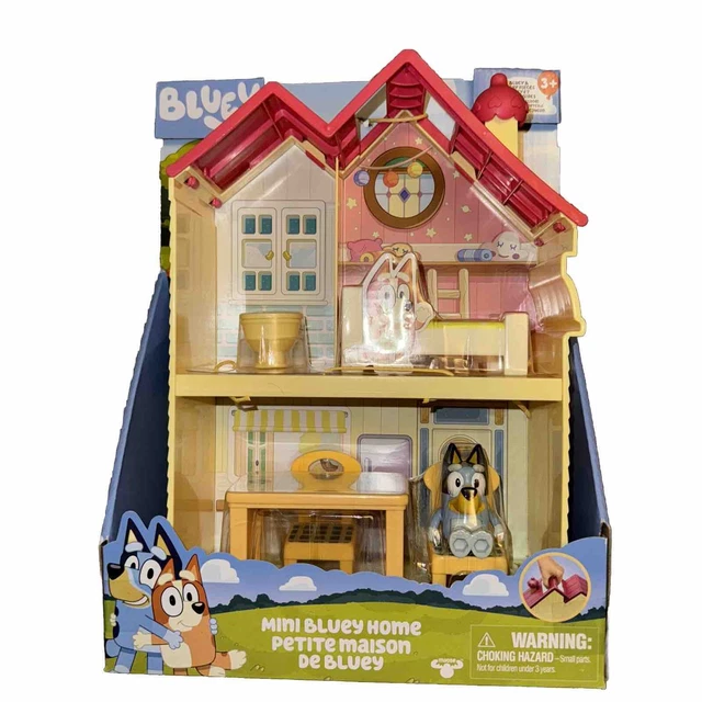 BLUEY MINI HOME Playset Compact House Playset with Carry Handle & 5 ...