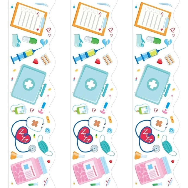HEALTHCARE THEMED BORDERS Sticker for Hospital and Office Wall Window ...