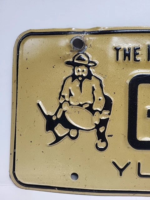 SINGLE YUKON, CANADA LICENSE PLATE 1987 Tag Vanity GAP - 9 MINOR GOLD ...