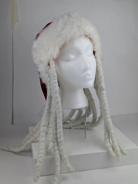 SANTA COSTUME HAT With Plush White Dreads Funny Elope Brand Adjustable ...