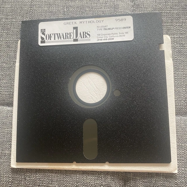 THE SOFTWARE LABS Greek Mythology Vintage Floppy Disc 5.25” £7.72 ...