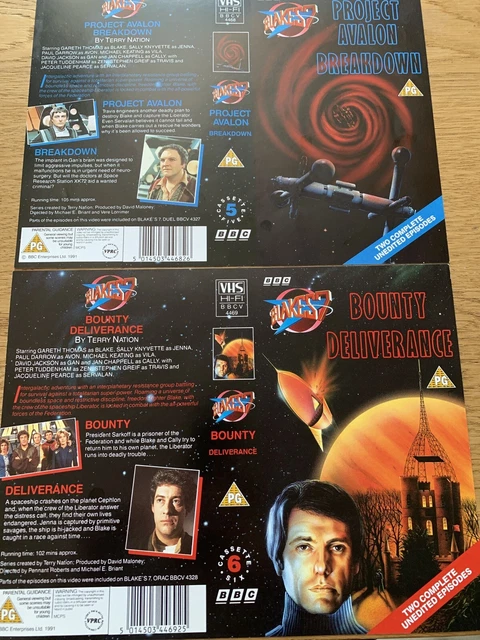 BLAKE7 SEVEN BBC Video VHS Inlay Covers Artwork PROJECT AVALON BOUNTY ...