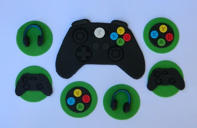 13 EDIBLE XBOX LARGE CONTROLLER cupcake THEMED topper DISC CAKE ...