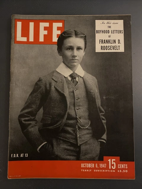 LIFE MAGAZINE OCT 6 1947 The Boyhood Letters Of Franklin D Roosevelt ...