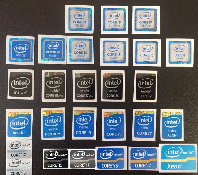 INTEL CORE I7/I5/I3/PENTIUM/XEON Badge Sticker 1st/2nd/3rd/4th/6th/7th ...