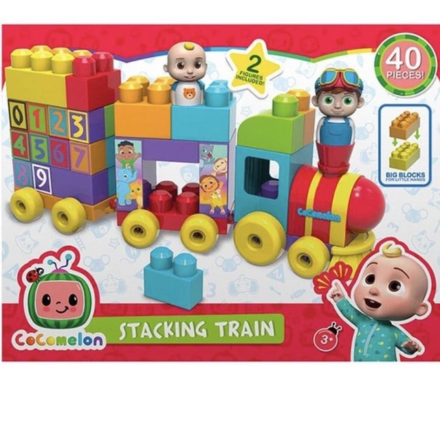 COCOMELON STACKING TRAIN Block 40pcs 2 Figure JJ TomTom Number Block ...