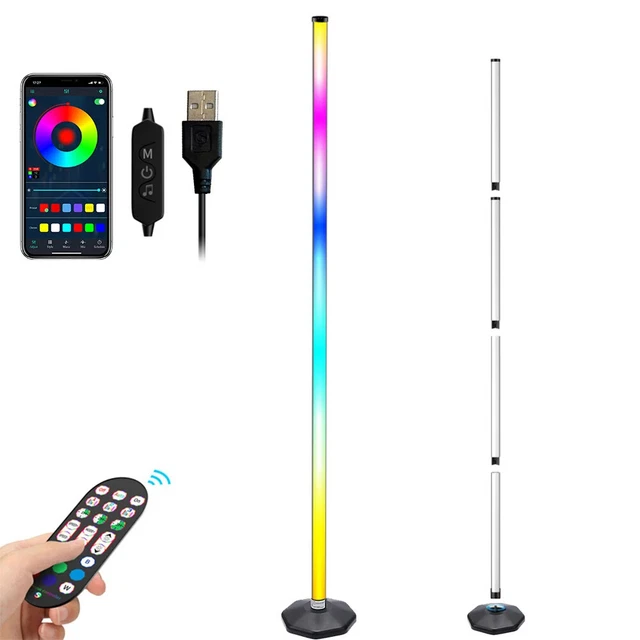 DIY RGB COLOUR Changing LED Corner Floor Lamp Remote Atmosphere Night ...