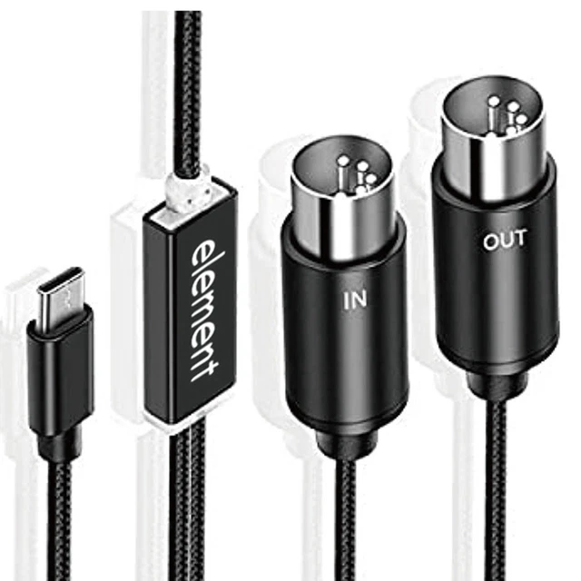 2X(MIDI-ZU-USB-C-TYP-C-KABEL USB-MIDI-KONVERTER MIT Kontrollleuchte für ...