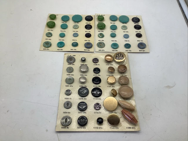 SALESMAN SAMPLE DISPLAY Card LANSING Button CO classic colorful Buttons ...