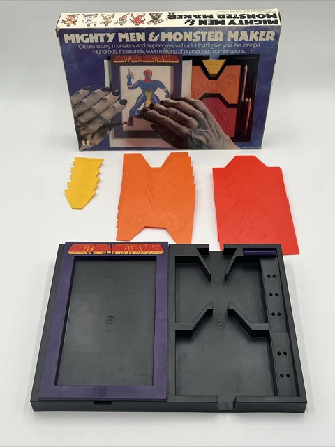 VINTAGE 1979 TOMY Mighty Men and Monster Maker Design Kit All 18 Plates ...
